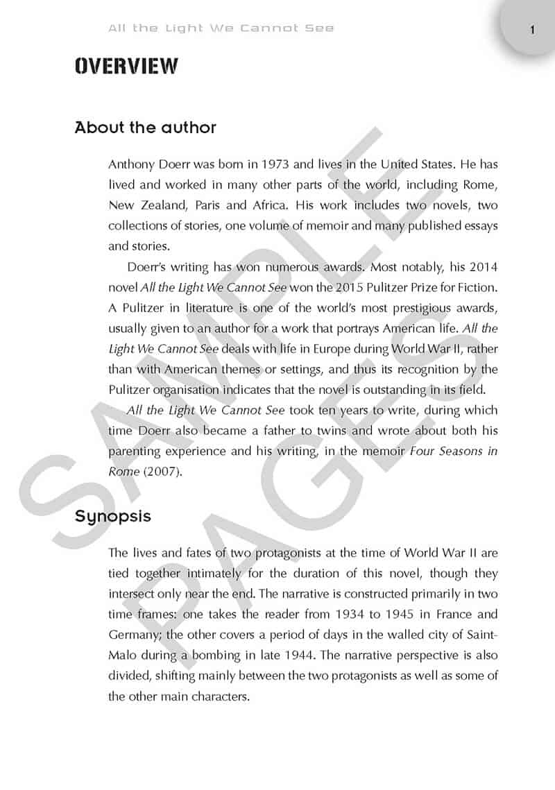 All the Light We Cannot See – Insight Text Guide – Insight Publications