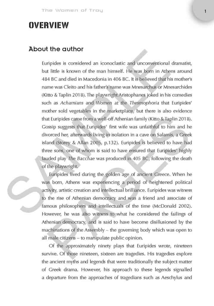 The Women of Troy – Insight Text Guide – Insight Publications