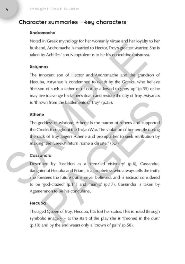 The Women of Troy – Insight Text Guide – Insight Publications