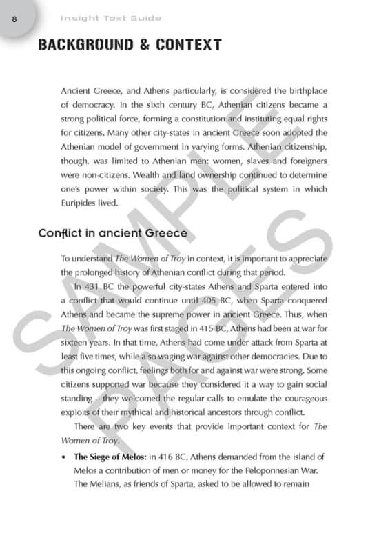 The Women of Troy – Insight Text Guide – Insight Publications