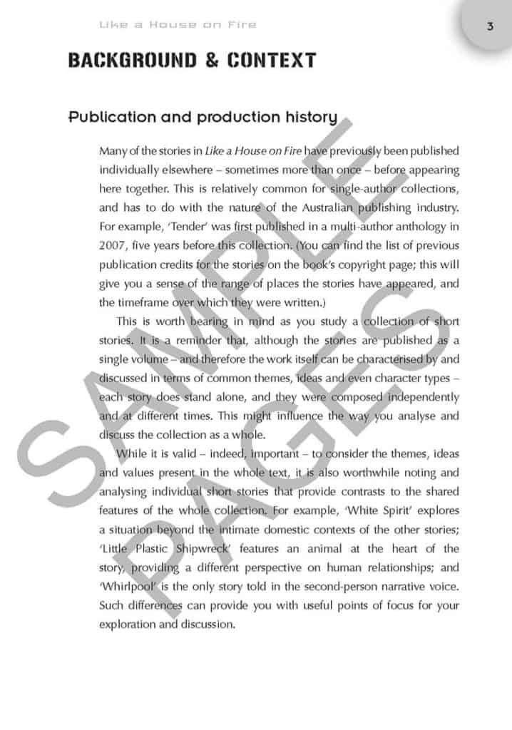 Like a House on Fire – Insight Text Guide – Insight Publications