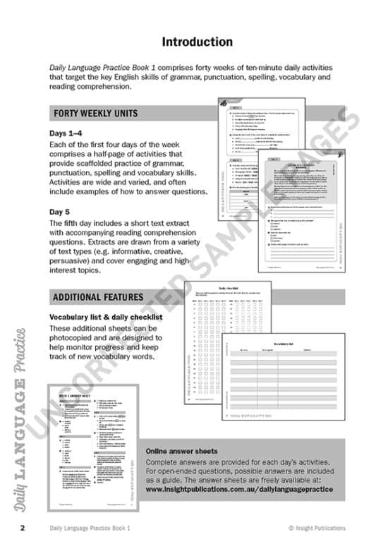 Daily Language Practice Book 1 – Insight Publications