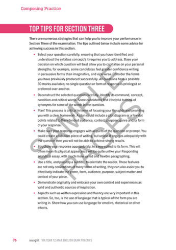 WA Year 12 ATAR English Exam Practice – Insight Publications