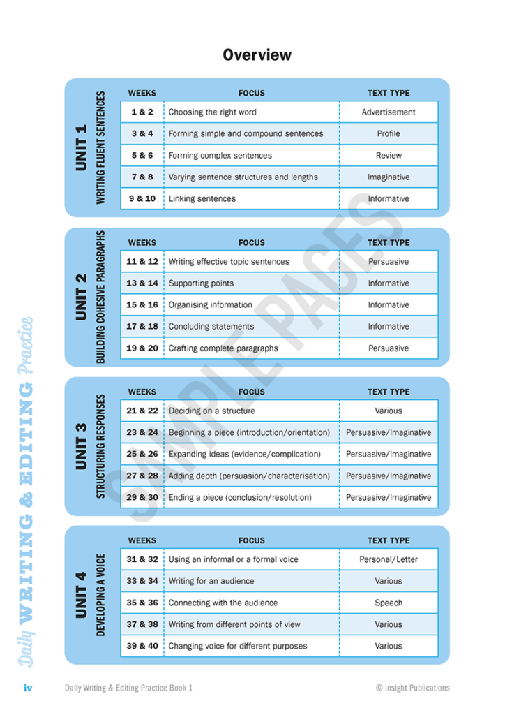 Daily Writing & Editing Practice Book 1 – Insight Publications
