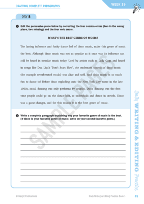 Daily Writing & Editing Practice Book 1 – Insight Publications