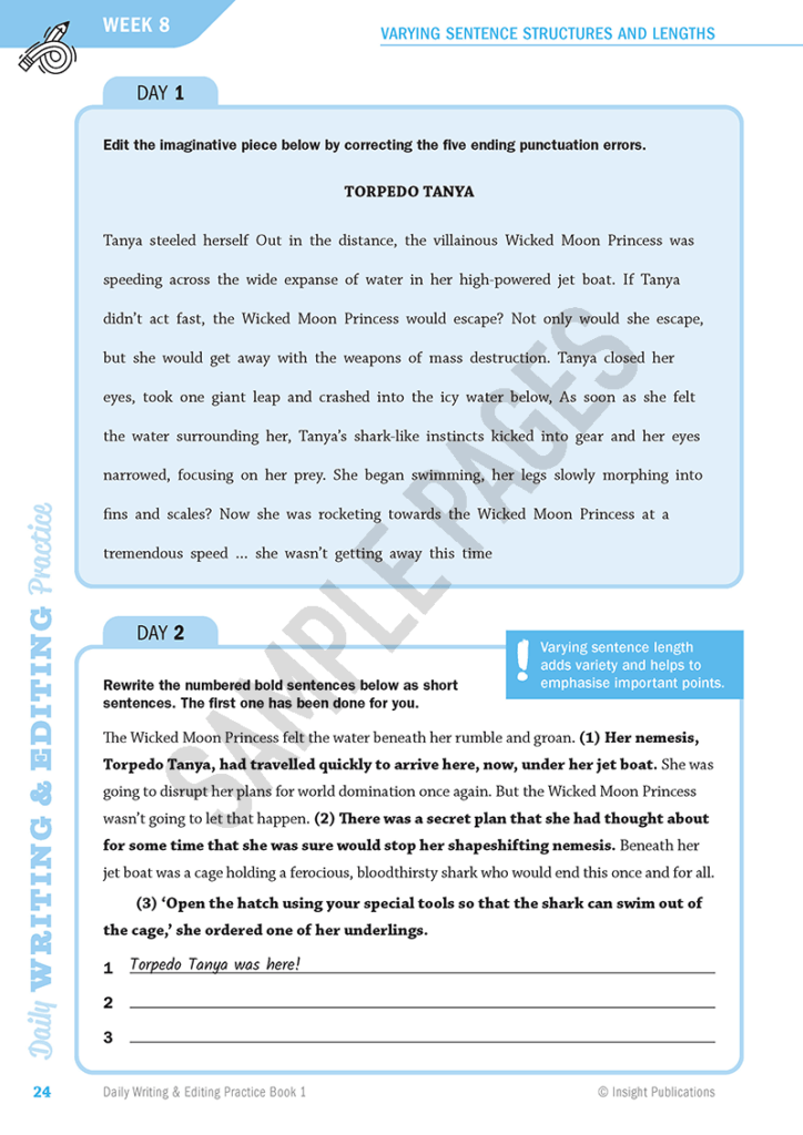 Daily Writing & Editing Practice Book 1 – Insight Publications