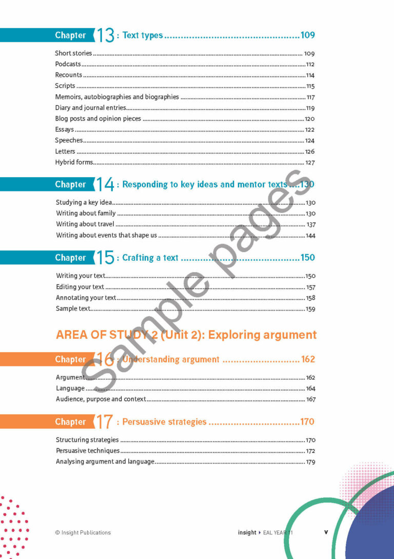 EAL Year 11 VCE Units 1 & 2 – 2023 Study Design – Insight Publications