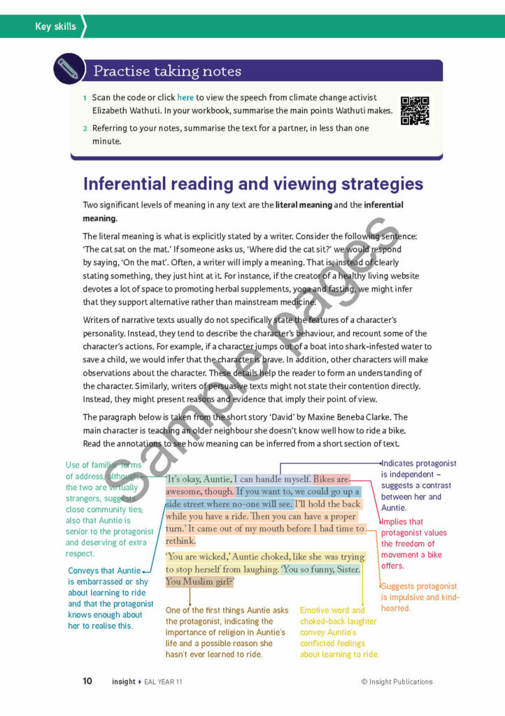 EAL Year 11 VCE Units 1 & 2 – 2023 Study Design – Insight Publications