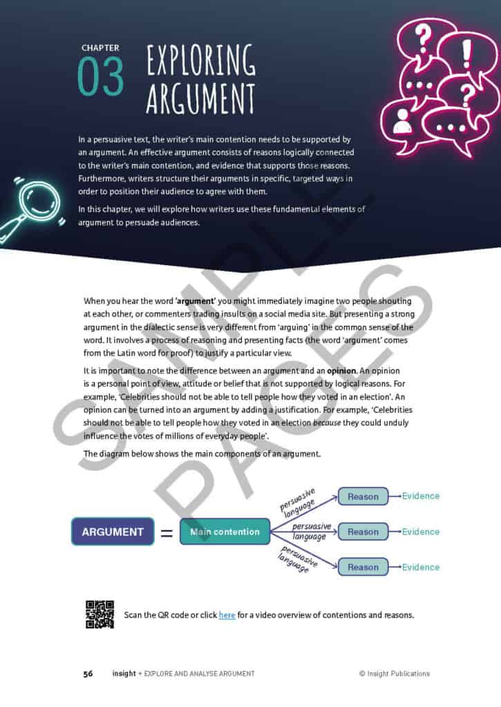 Explore and Analyse Argument – 2023 Study Design – Insight Publications