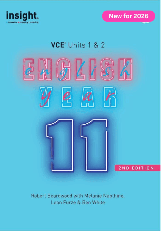 English Year 11 - Units 1 & 2 (2nd Edition) - For 2026 - Insight ...